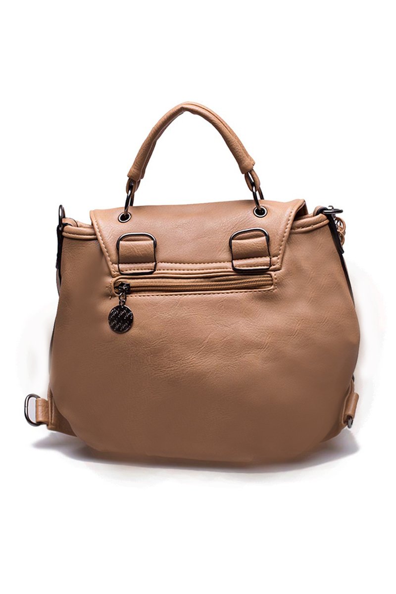 Amiya Women Leather Handbag Shoulder Bag (Beige)