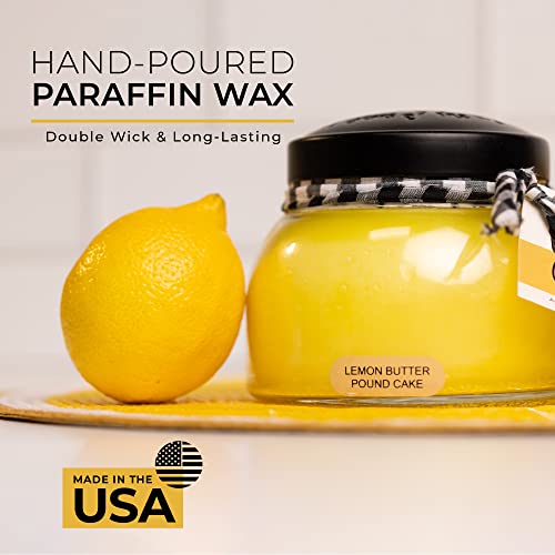 A Cheerful Giver β Lemon Butter Pound Cake - 22oz Mama Scented Candle Jar with Lid - Keepers of the Light - 125 Hours of Burn Time, Gift for Women, Yellow