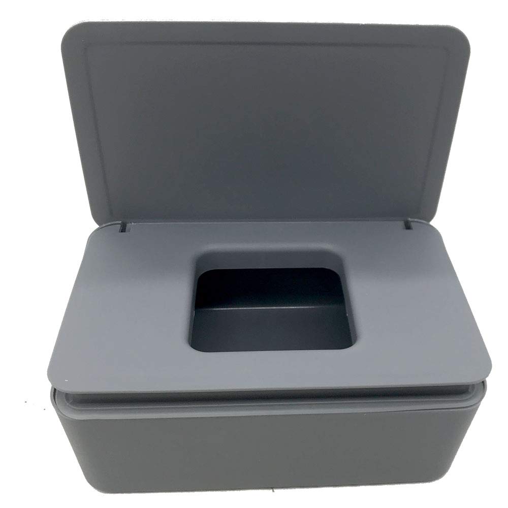 DEF Wipes Dispenser Baby Wipes Case Sealed Keeps Wet Tissue Fresh Flushable Case Holders Easy Open and Close Non-Slip for Desk Office Dorm Kitchen Washroom Vanity(Gray)