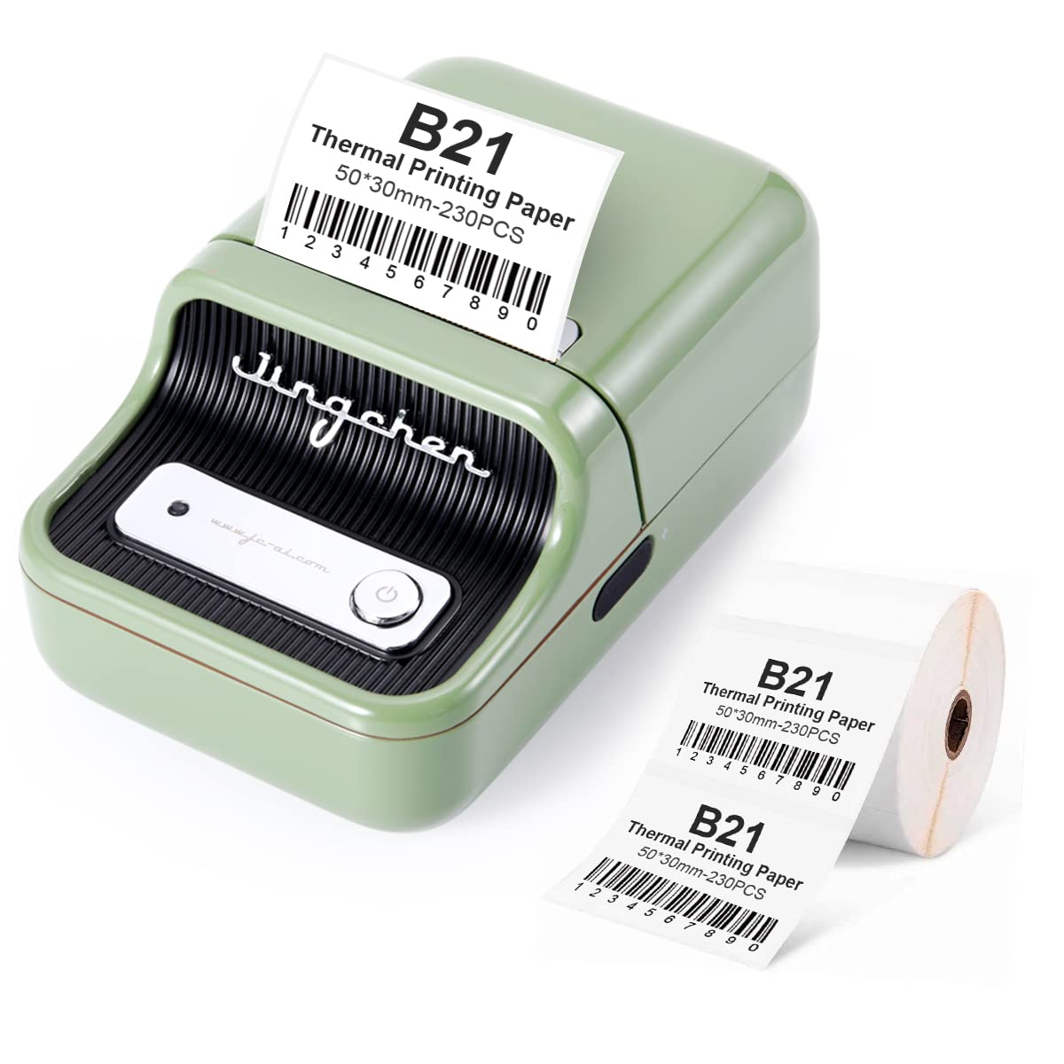 2 Inch Label Printer B21 with 230 Labels, Bluetooth Thermal Labels Maker Small Business Sticker Printers, Suits for All Purpose Labels Barcode Price Text, Compatible with iOS & Android (Green)