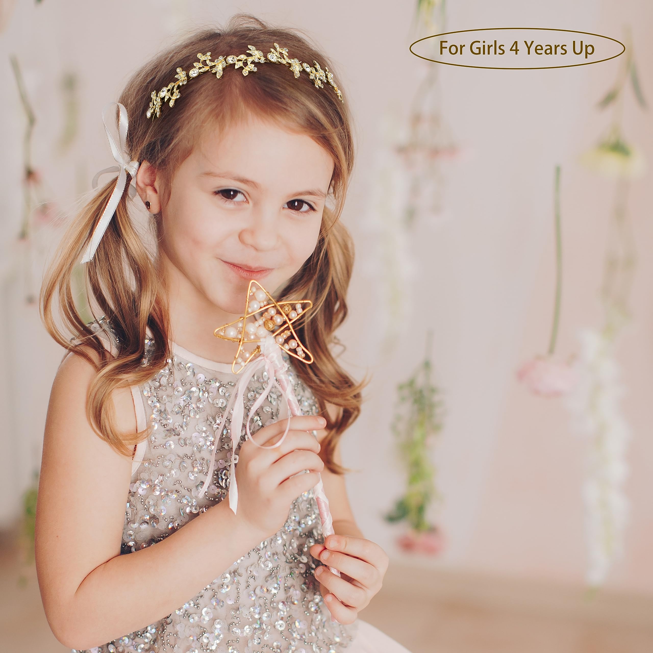 Ammei Headpiece Crystal Headband Bridal Tiara Flower Shape Women's Headpiece Metal Rhinestone Headbands For Girls