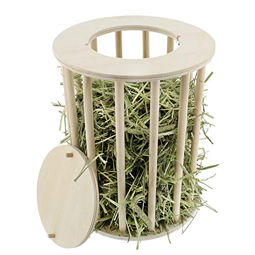 Rural365 Rabbit Hay Feeder Rack for Small Animals, 7.6in Round - Bunny Feeder, Guinea Pig Food Bowl, Chinchilla Hay Bin