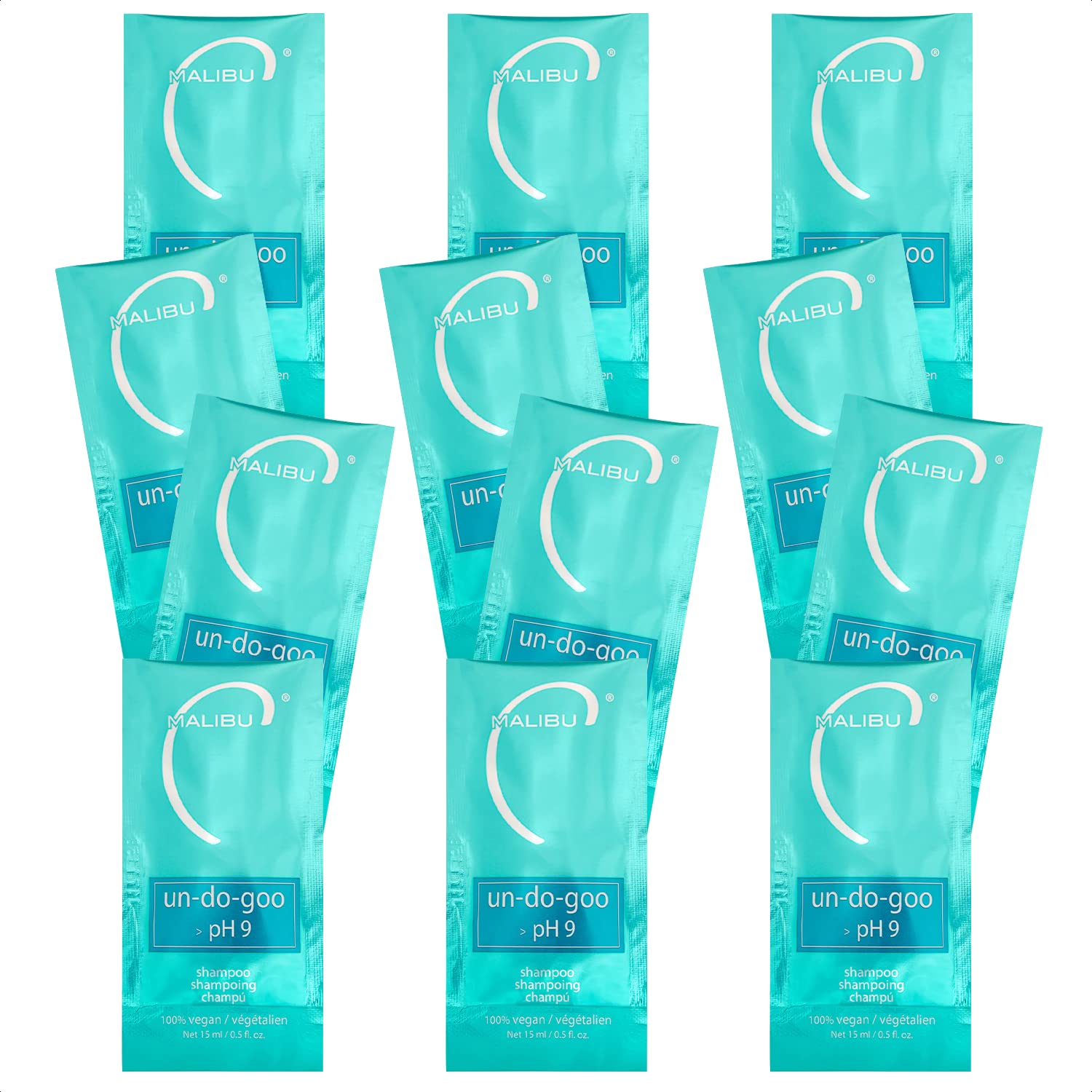 Malibu C Un-Do-Goo Shampoo (12 Packets) - Clarifying Shampoo to Remove Product Build Up + Resins from Hair - Shine Restoring, Moisturizing Cleansing Shampoo