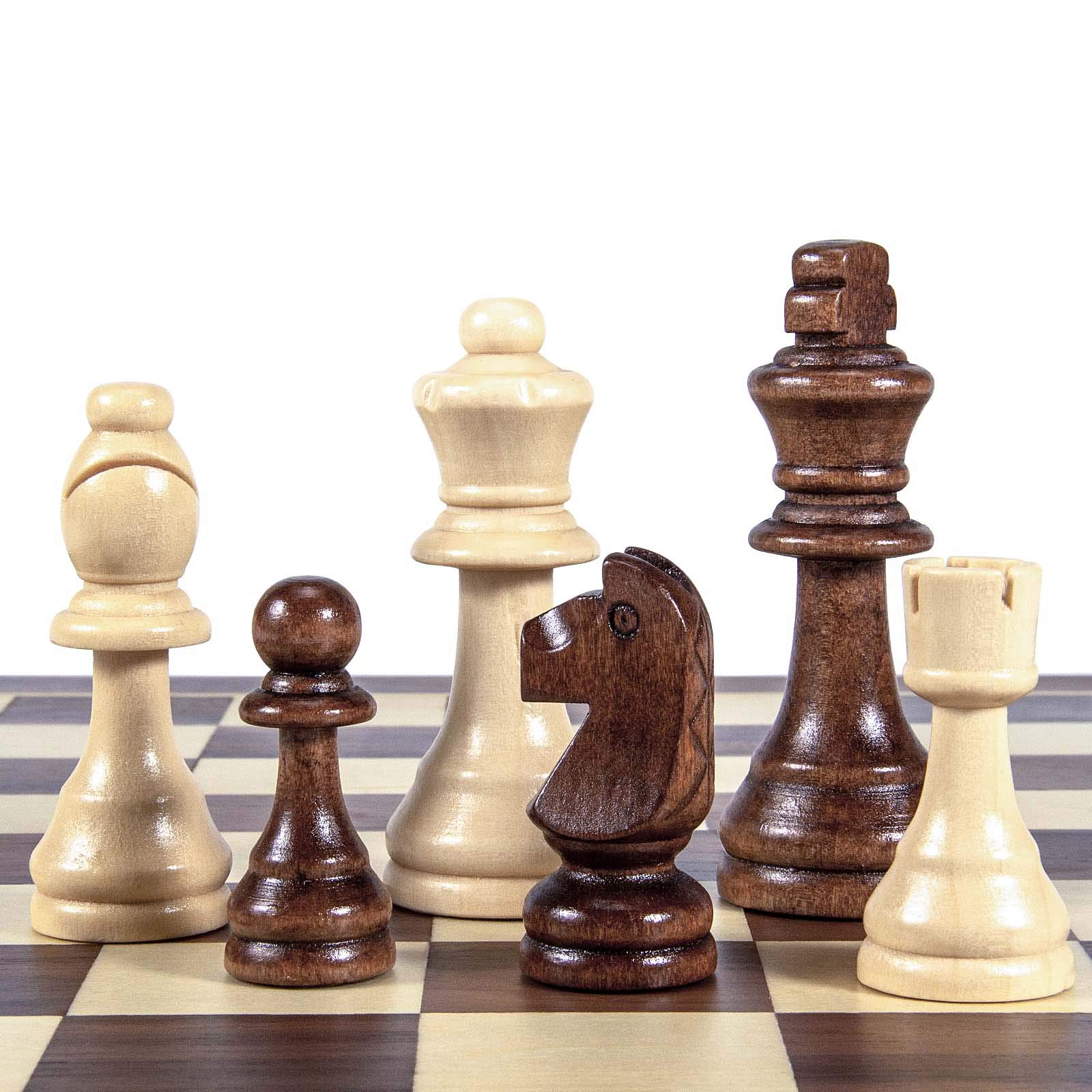 AMEROUS Wooden Chess Pieces Only, Tournament Staunton Wood Chessmen with 3.5 inches King, Chess Game Pawns for Chess Board Game, Replacement of Missing Pieces (2 Storage Bag Included)