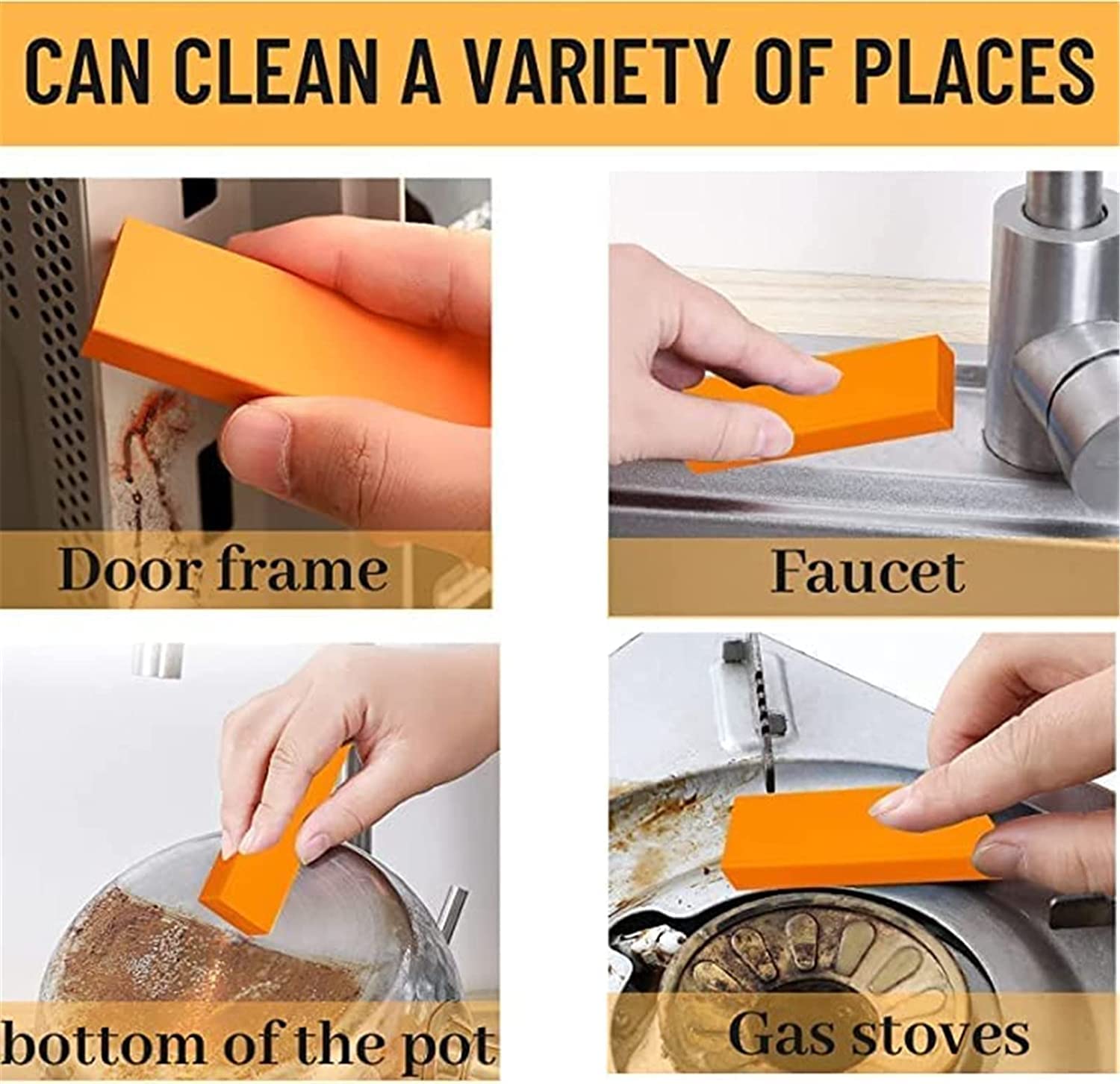 2022 New Stainless Steel Stain Eraser - Magic Eraser Stainless Steel Stain Remover, Stainless Steel Decontamination Artifact for Kitchen (2 Pcs)