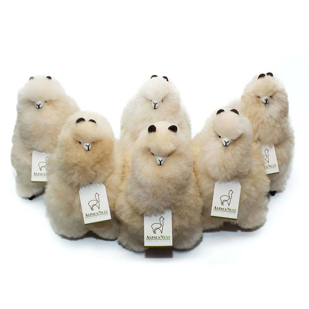 AlpacaNext Llama Stuffed Animal – 12 inch. Cute, Soft and Cuddly Alpaca Plush Toy Handcrafted on Real Alpaka Natural Fur (12 inches, Beige)
