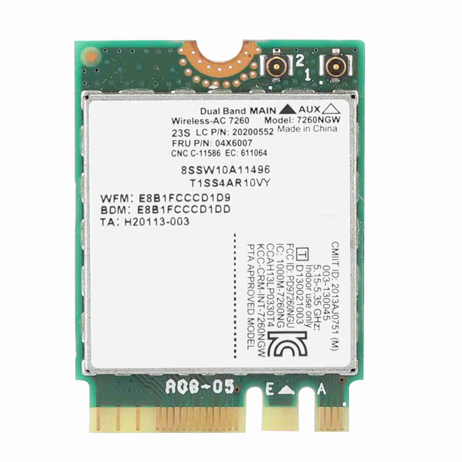 ASHATA 2.4G 5G Network Card for Intel 7260 AC 867Mbps NGFF M2 WiFi Card Laptop Network Adapter for ThinkPad T440 T440S T440P X230S X240 X240S L440 W540 etc