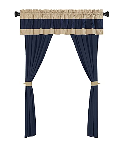 Chic Home Icaria 20 Piece Comforter Set Color Block Pinch Pleat Pintuck Design Bag Bedding, Queen, Navy