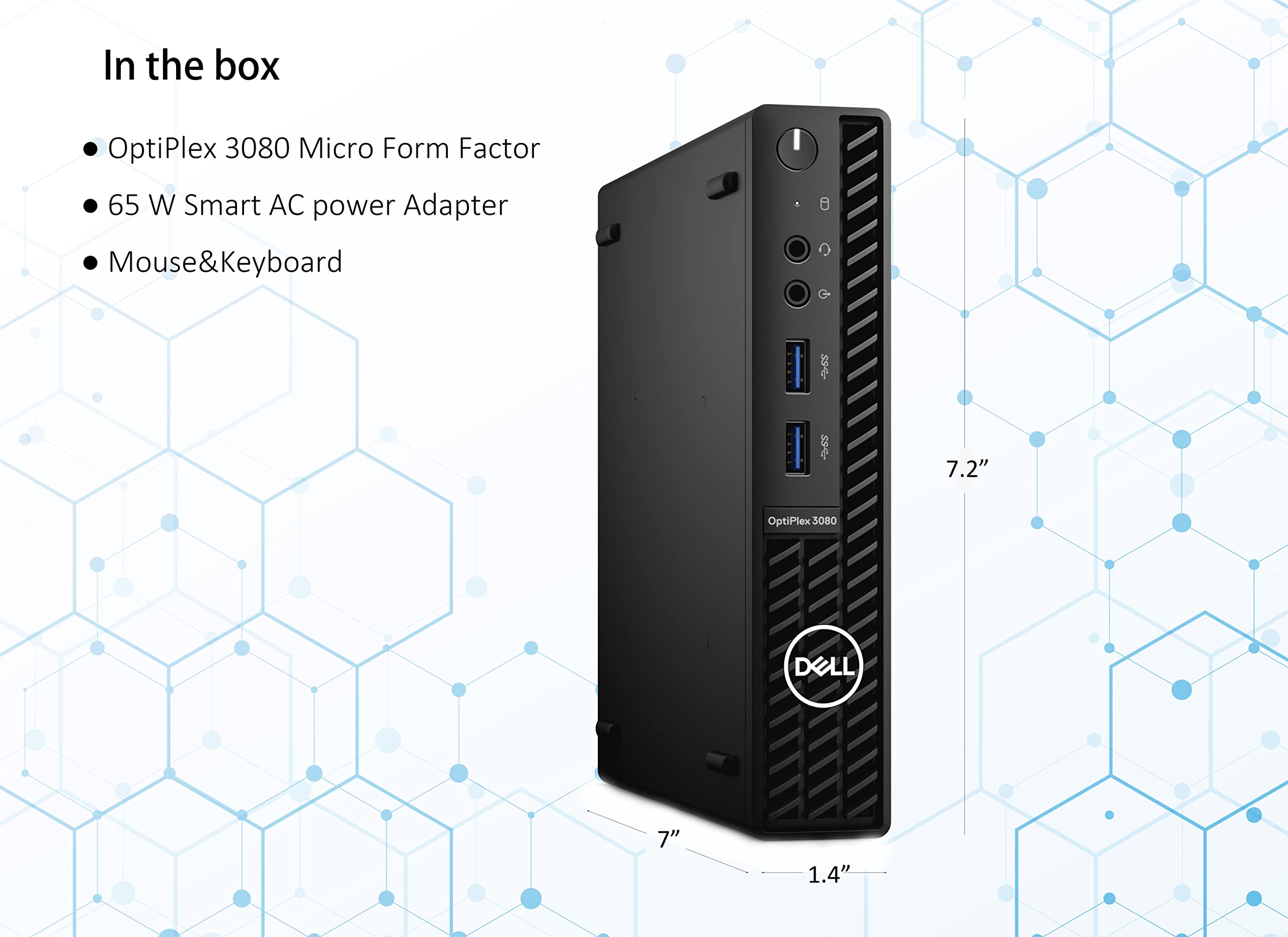 2022 Newest Dell Optiplex 3080 Micro Form Factor Business Desktop, Intel Core i5-10500T, 16GB RAM, 512GB PCIe SSD, Wi-Fi 6, Bluetooth, Wired Mouse&Keyboard, Windows 11 Pro, Black (Renewed)