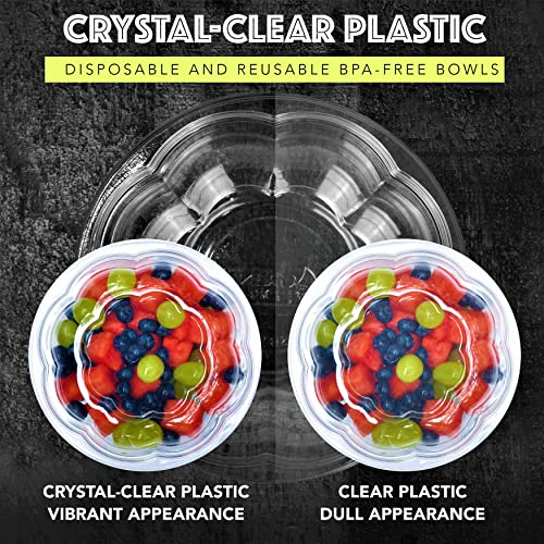 Green Direct 24 oz. Salad Containers with Lids - Pack of 50 | Clear Plastic Salad Bowls for Lunch, Serving, and Mixing