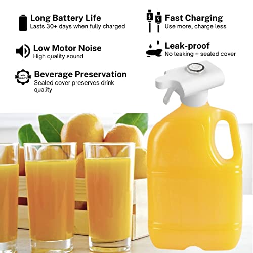 Automatic Electric Rechargeable Milk Dispenser for Fridge Gallon, Drink Dispenser for Kids / Elderly, Leakproof Beverage Dispenser for Party / Outdoor