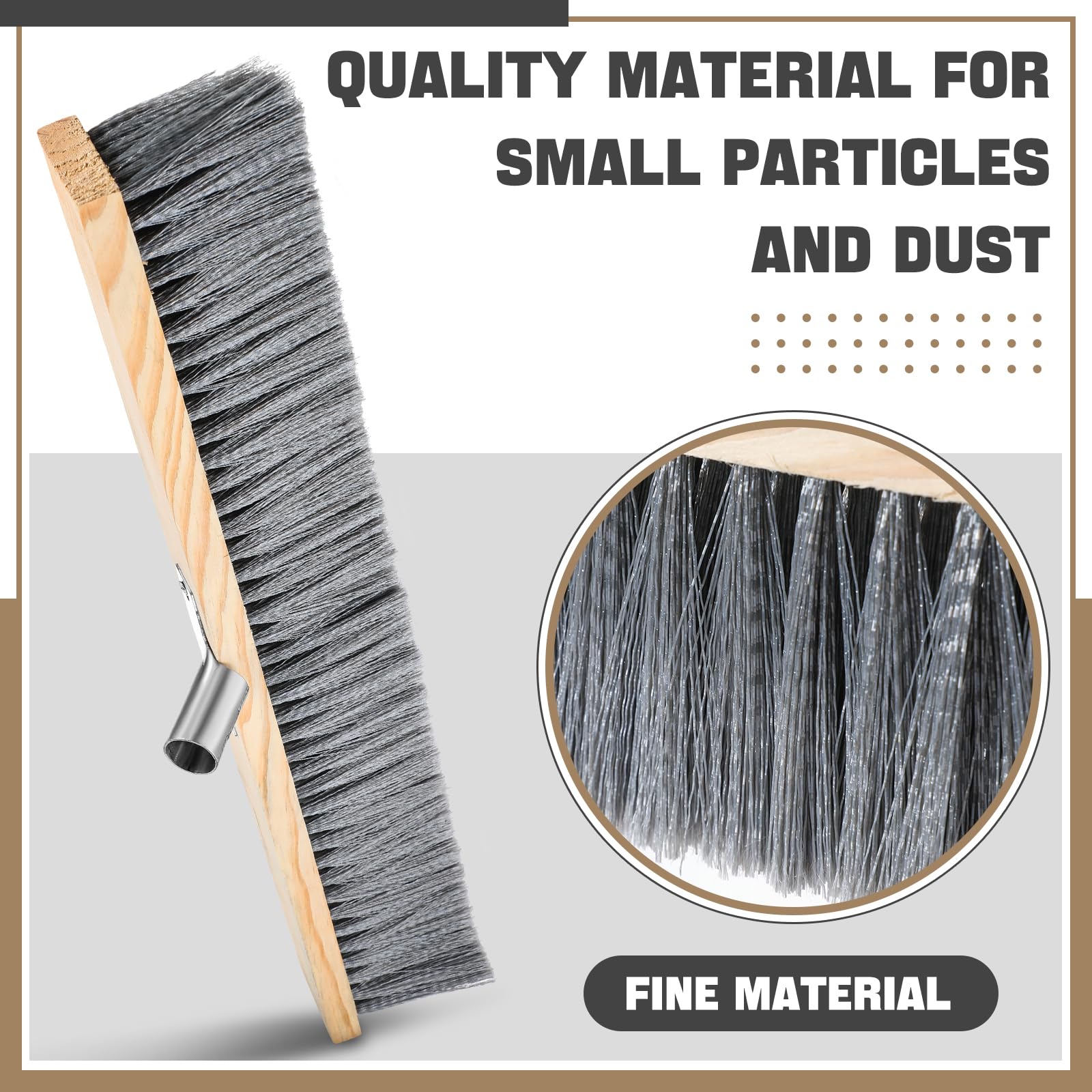2 Pcs 24 Inches Push Broom Head Floor Sweep Fine Sweep Floor Brush Soft Bristle Sweeper Broom with Polypropylene Bristles for Hardwood Floors Sweeping Indoor