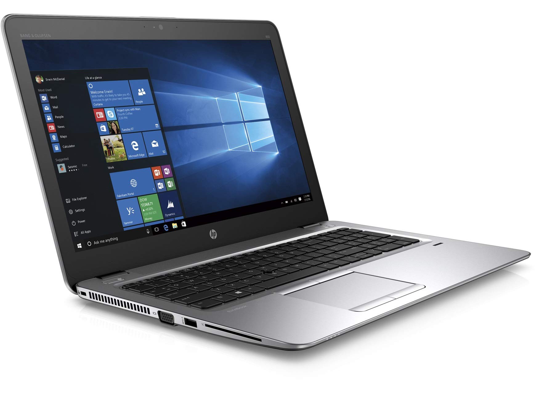 HP EliteBook 850 G3 Laptop - 15.6 FHD Display, Intel Core i7-6600U 2.6Ghz, 256GB SSD, 16GB DDR4 RAM, Webcam, WiFi, Windows 10 Pro (Renewed)