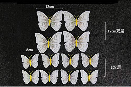 3D Stereo Simulation Flash Butterfly Wall Decoration Living Room Bedroom self-Adhesion Wall Paste Waterproof Creative Refrigerator Sticker (Black)