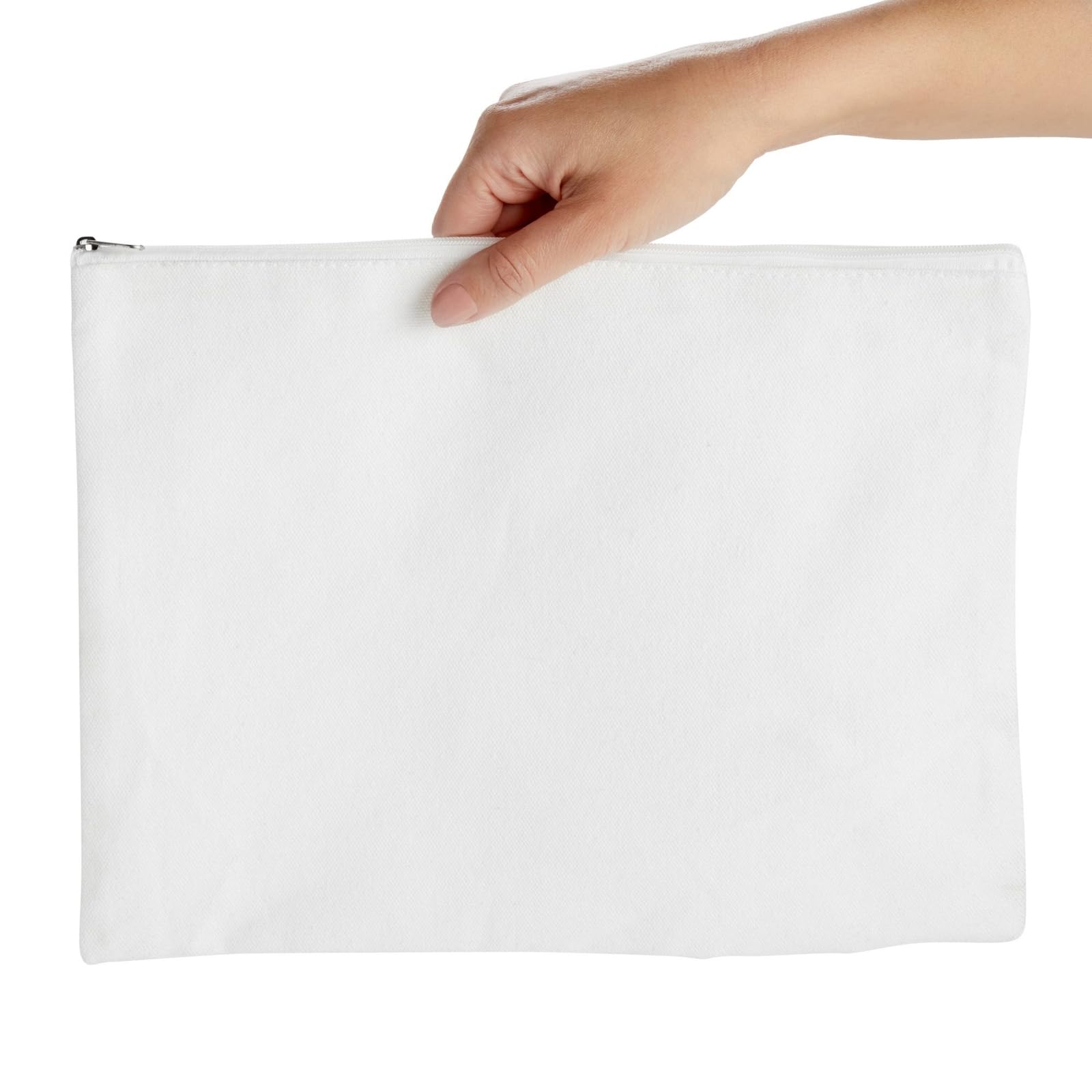 Bright Creations 6 Pack Large Cosmetic Canvas Pouch With Zipper 9 x 12, Blank Bag Organizer Purse for Travel, Toiletry, DIY Crafts