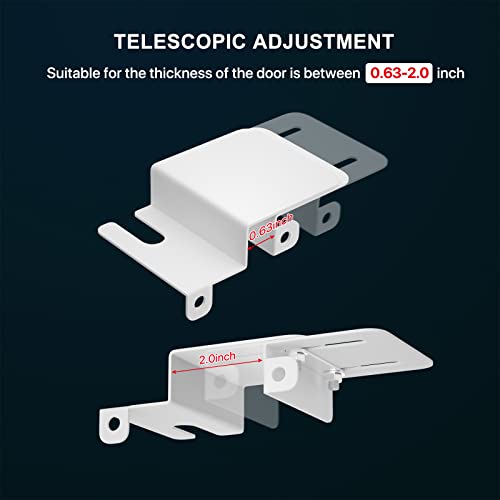 Child Proof Door Top Lock - Loswsdg Kids Safety Door Lock Made of Durable Metal - Adjustable Sliding Top Door Lock for 0.6-2.2" Thick Doors - Can Open Door from Both Sides (White, 1PCS)