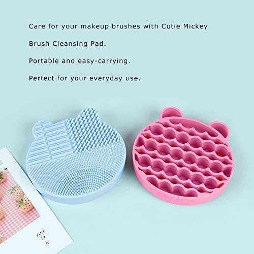 Makeup Brush Cleaning Mat,2 in 1 Makeup Brush Holder for Washing and Holder, Silicone Scrubber Pad for Drying Rack Cosmetic Clean Tools, 1 Pack