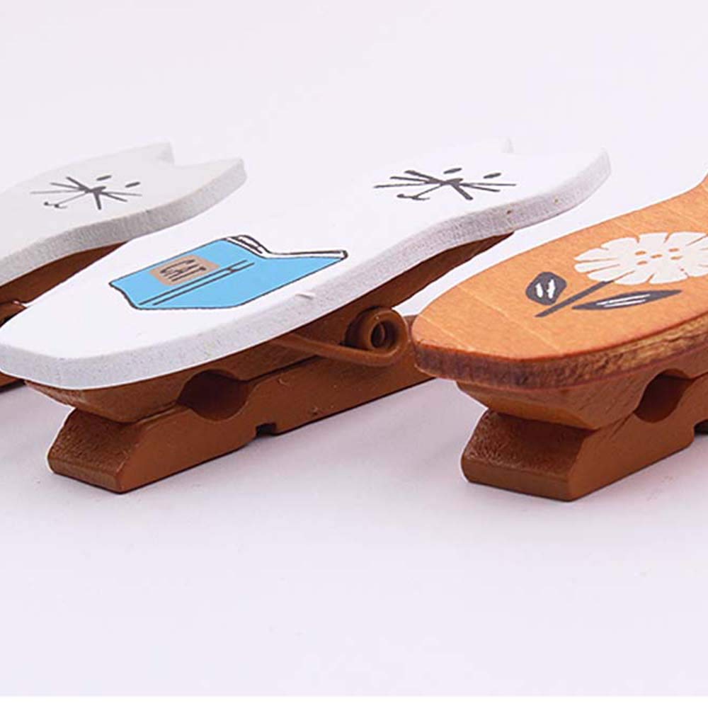 4 Pcs Clothes Pegs, Wooden Clothespins Multifunctional Craft Pegs Cat Design Photo Clips, Cute Snack Sealing Clips Party Supplies