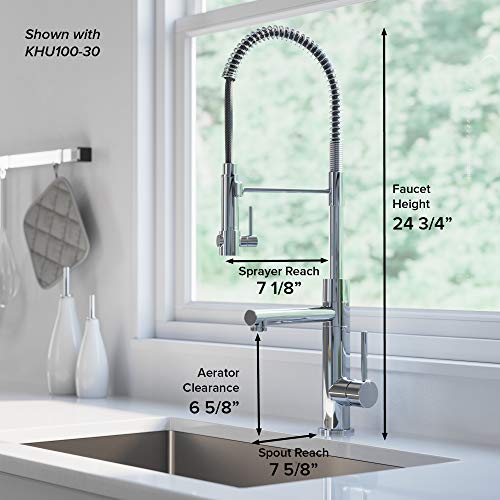 KRAUS Artec Pro 2-Function Commercial Style Pre-Rinse Kitchen Faucet with Pot Filler in Brushed Gold, KPF-1603BG (Pack of 3)