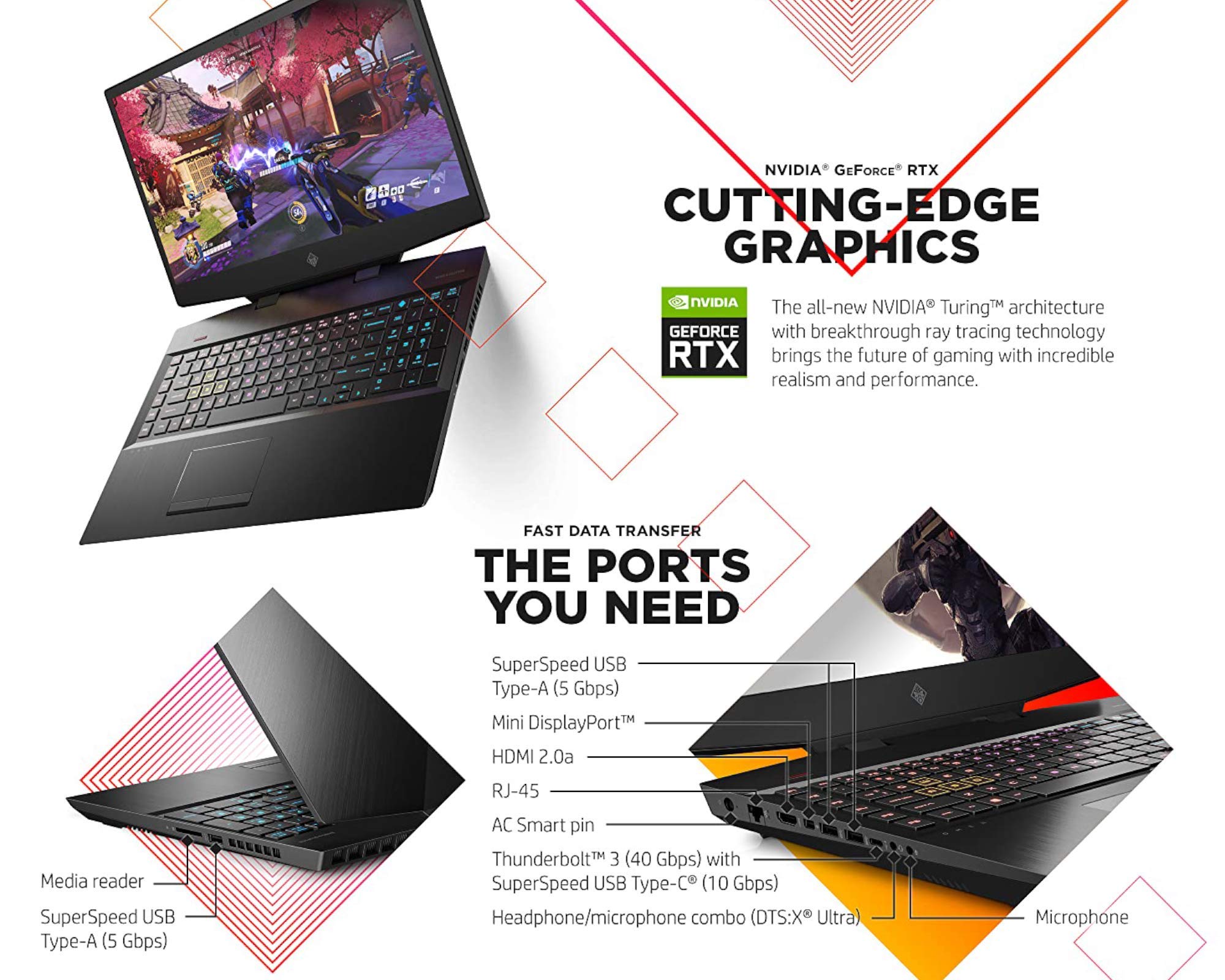 HP OMEN 17 Premium Gaming Laptop PC, 17.3 FHD 144Hz IPS Display, Intel Core i7-10750H, RTX 2070 8GB, 32GB DDR4 RAM, 1TB SSD + 1TB HDD, Webcam, RGB Backlit Keyboard, WiFi 6, Win 10 Home, Black