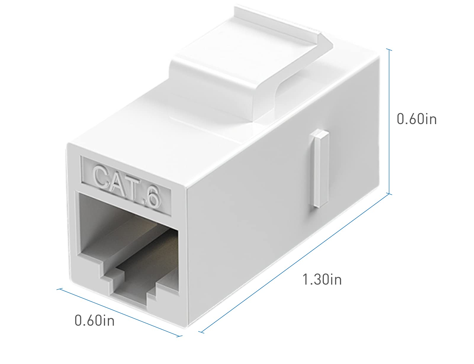 Tedgetal Cat6 Keystone Coupler RJ45 Ethernet Insert Jack Coupler 10 Pack Female to Female Inline Extender, White