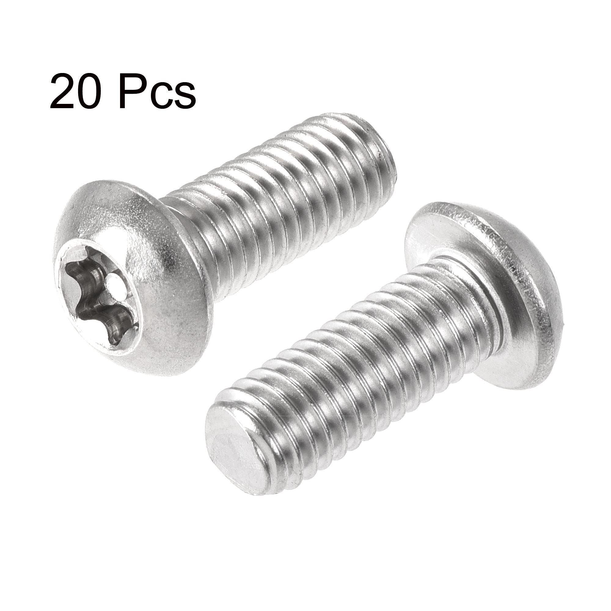uxcell M8x20mm Torx Security Machine Screw, 20pcs Pan Head Screws Inside Column, with T40 L-Type Wrench, 304 Stainless Steel Fasteners Bolts