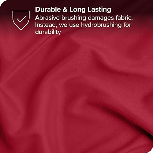 Bare Home Duvet Cover Queen Size - Premium 1800 Super Soft Duvet Covers Collection - Lightweight, Cooling Duvet Cover - Soft Textured Bedding Duvet Cover (Queen, Red)