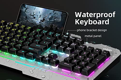 AULA Gaming Keyboard and Mouse Combo, RGB Backlit Computer Keyboard and Gaming Mouse, Wired Gaming Keyboard Set for Windows PC Gamers