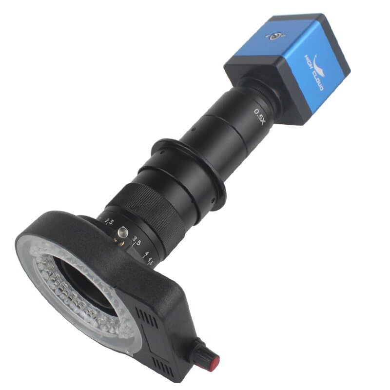 13MP FHD 60FPS Microscope Camera C-Mount Lens HDMI VGA Industrial Electronic Digital Microscope for Phone PCB Repair Soldering (Color : 130X 50MM)