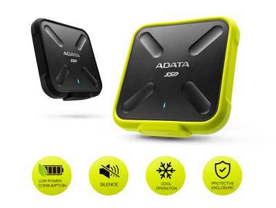 ADATA SD700 3D NAND 1TB Ruggedized Water/Dust/Shock Proof External Solid State Drive Yellow (ASD700-1TU3-CYL)