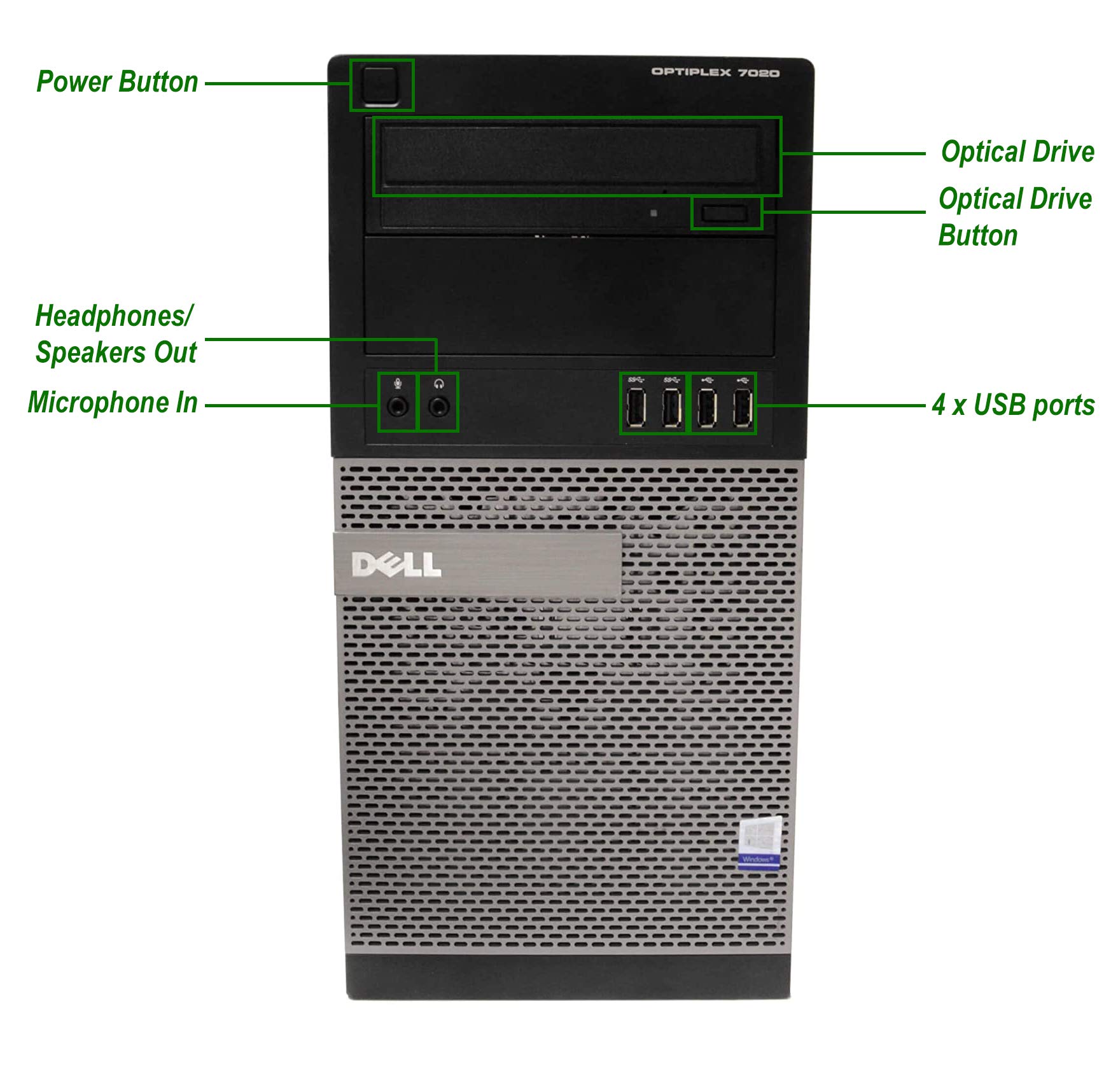 Dell Optiplex 7010 Tower Desktop Computer, Intel i7-3770 Upto 3.9GHz, HD Graphics 4000 4K Support, 8GB RAM, 256GB SSD, DisplayPort, HDMI, DVD, AC Wi-Fi, Bluetooth - Windows 10 Pro (Renewed)