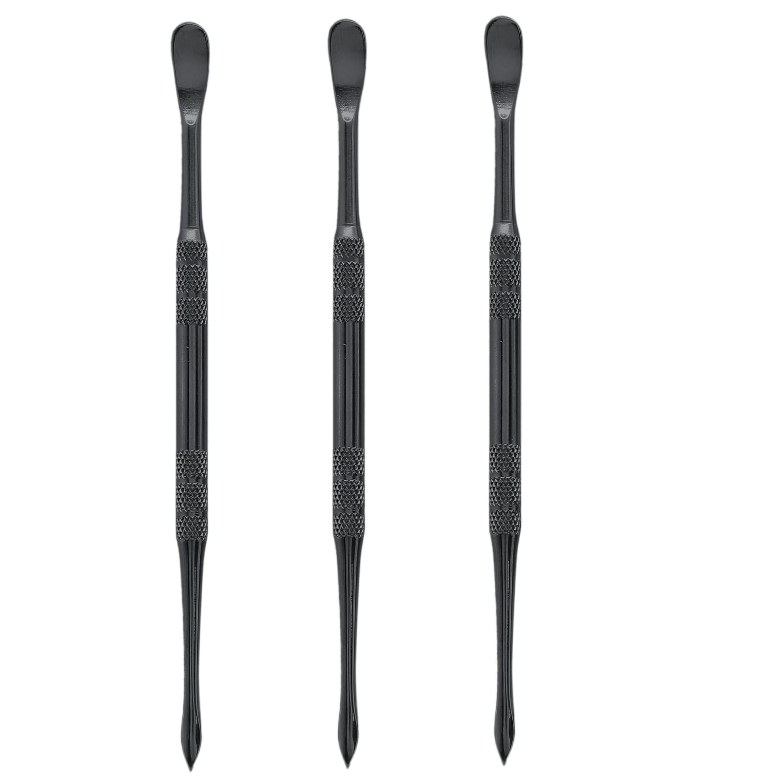 Suiwotin 3PCS Wax Carving Tools, Stainless Steel Wax Tool Carving Tool Kit, Double-Headed Sculpting Tool Spoon, Black