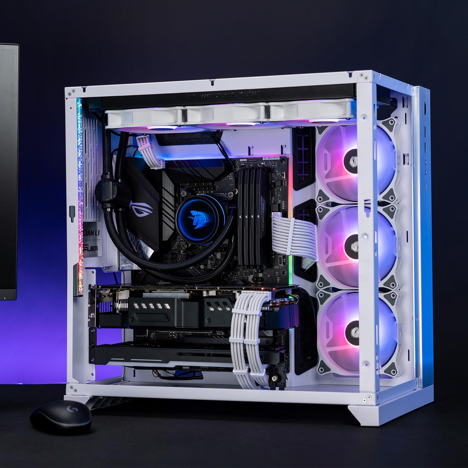 ASIAHORSE WD-001 Series 120mm Case Fan with Controller, White 5V ARGB Motherboard Computer Case Fans Quiet High Airflow Adjustable Light Effect Computer Cooling Fan, 5 Pack