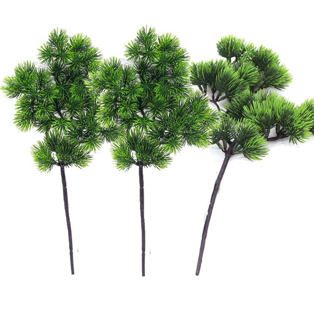 Artificial Pine Needles Pine Branches Green Leaves Spray Fake Greenery for Garland Wreath Christmas Embellishing Garden Wedding Home Outdoors Decorations (5)