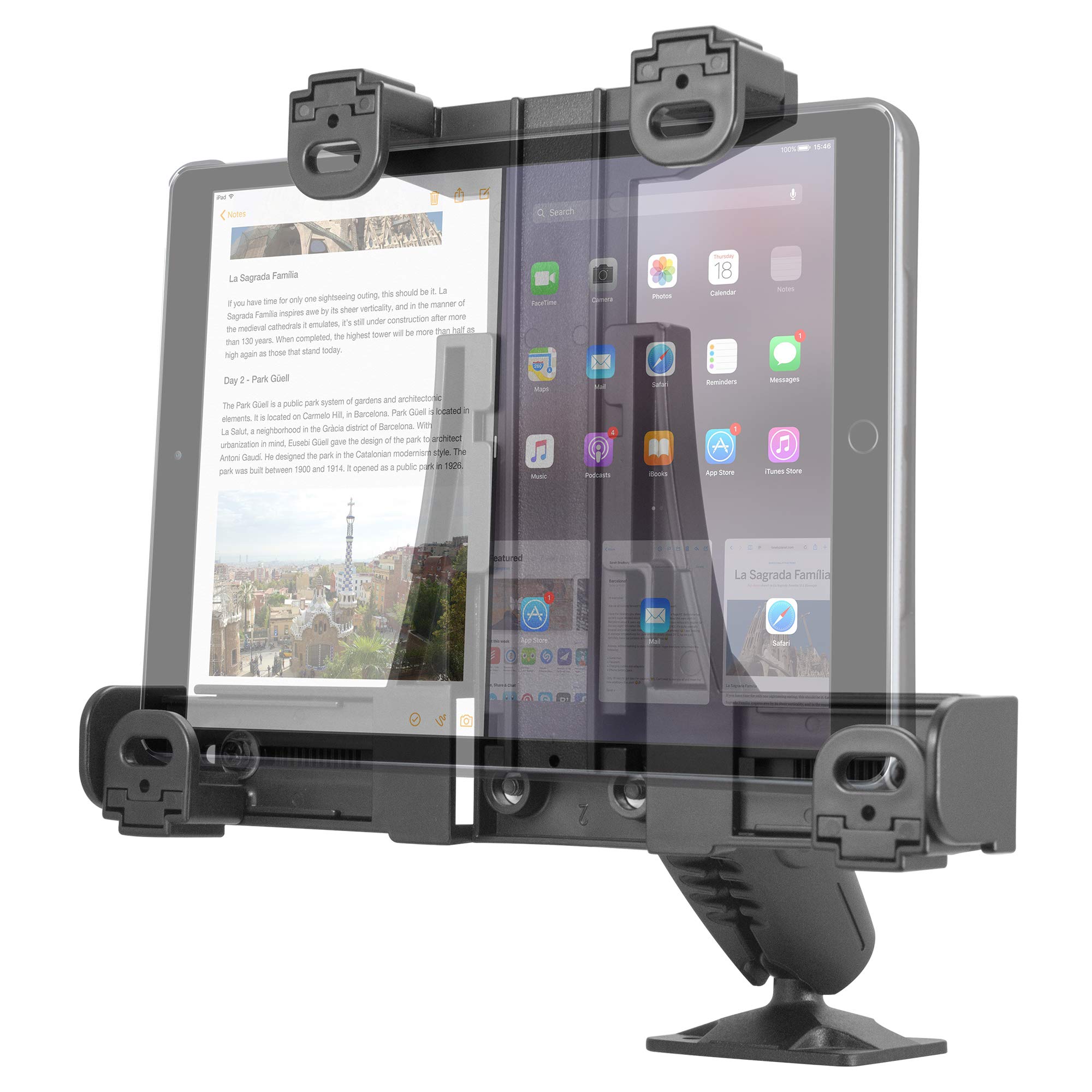 iBOLT TabDock Dock'n Lock Bizmount- Heavy Duty Industrial Composite Locking Drill Base Mount for All 7" - 10" Tablets- for Trucks/Vehicles/Wall Mount: Great for ELD, Fleets, and Restaurants