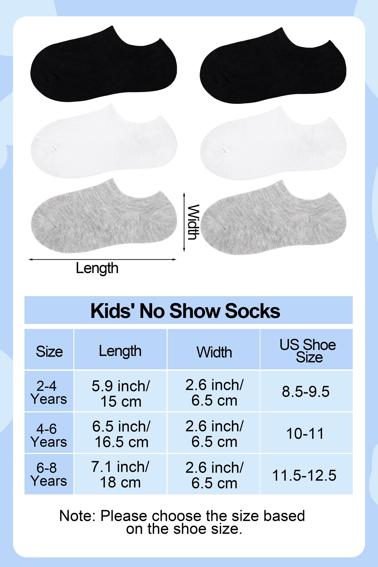 Cooraby 15 Pairs No Show Socks Kids Socks Anti-slip Low Cut Socks for Girls Boys Ankle Athletic Socks
