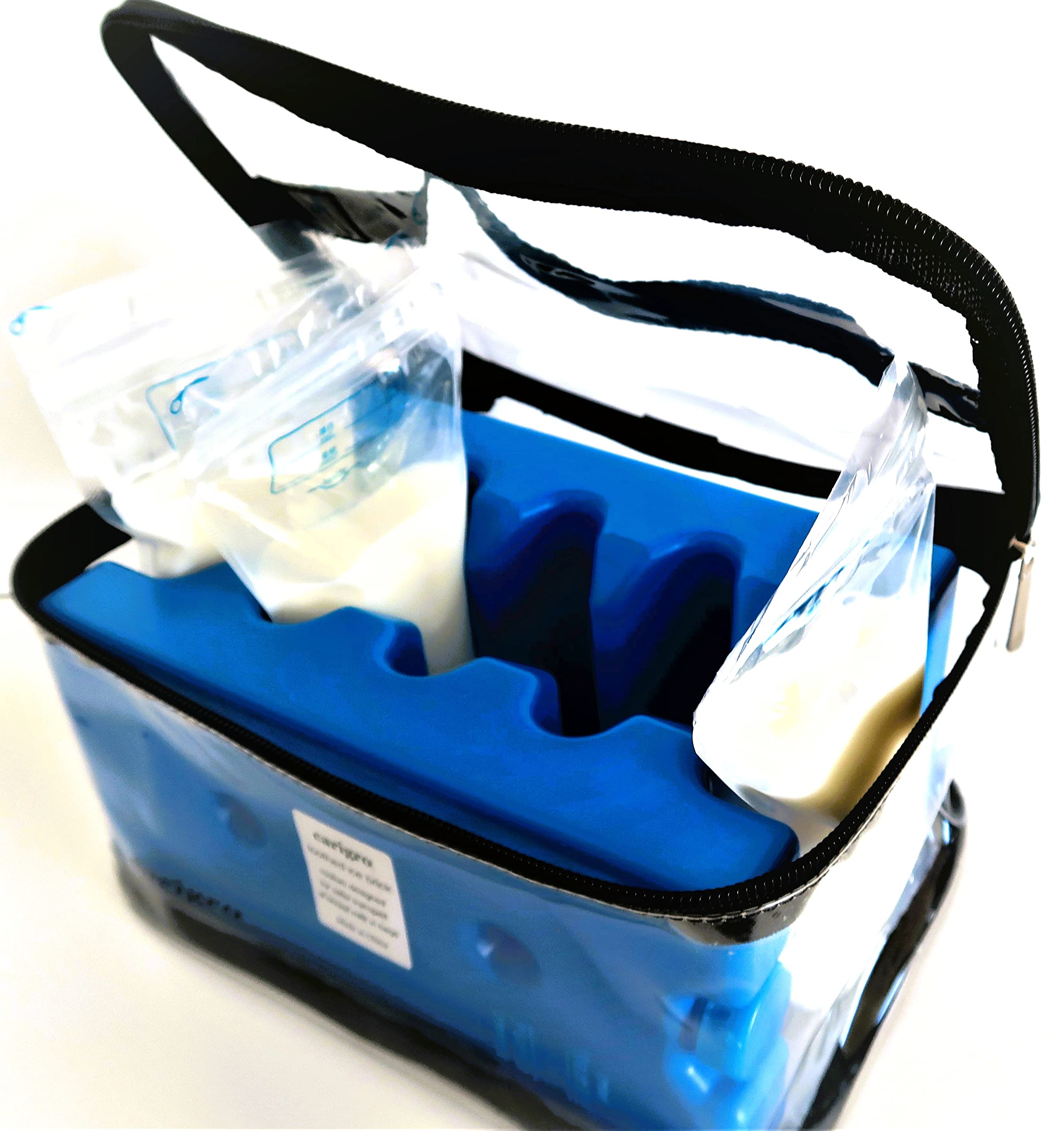 Ice Pack and Safety Case Set for Breastmilk Bags - carigro Brand - Insert for Breastmilk Cooler Bag (3 Items)