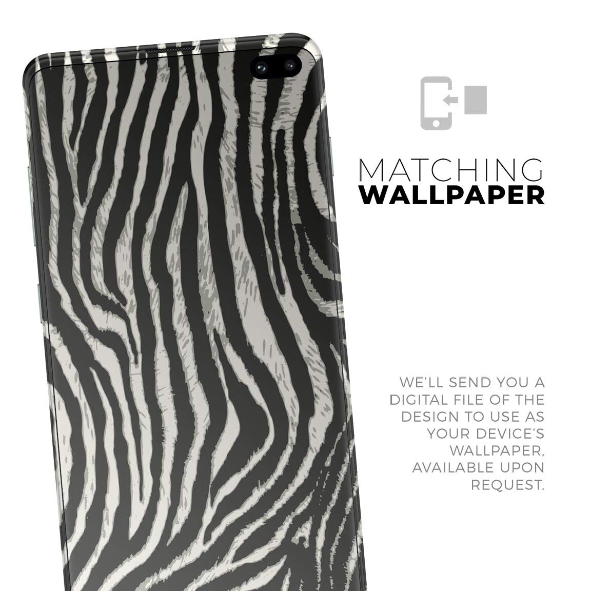 DesignSkinz Real Vector Zebra Print Protective Vinyl Decal Wrap Skin Cover Compatible with The Samsung Galaxy S20 (Screen Trim & Back Glass Skin)