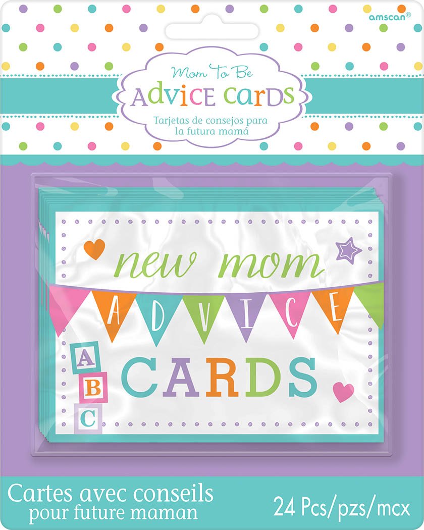 Amscan New Mom Advice Cards, 4 7/8" x 3 7/16", Multicolor