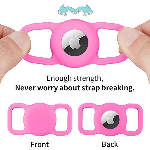 AirTag Dog Collar for Small Medium Large Dogs, Animire Soft Neoprene Padded Pet Cat Collar, Nylon Puppy Collar with Silicone Air Tag Case Holder Accessories, 9''-16'' Neck