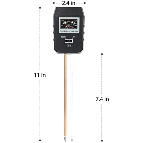 3-in-1 Soil Garden Plant PH Water Light Testing Monitor Moisture Meter Tester