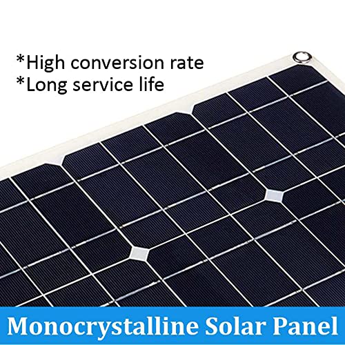 50W 5V/18V Solar Panel USB Output Monocrystalline Solar Panel IP65 Water-resistant with 10A Solar Charge Controller Regulator for Car Yacht Batterys Boat Charger