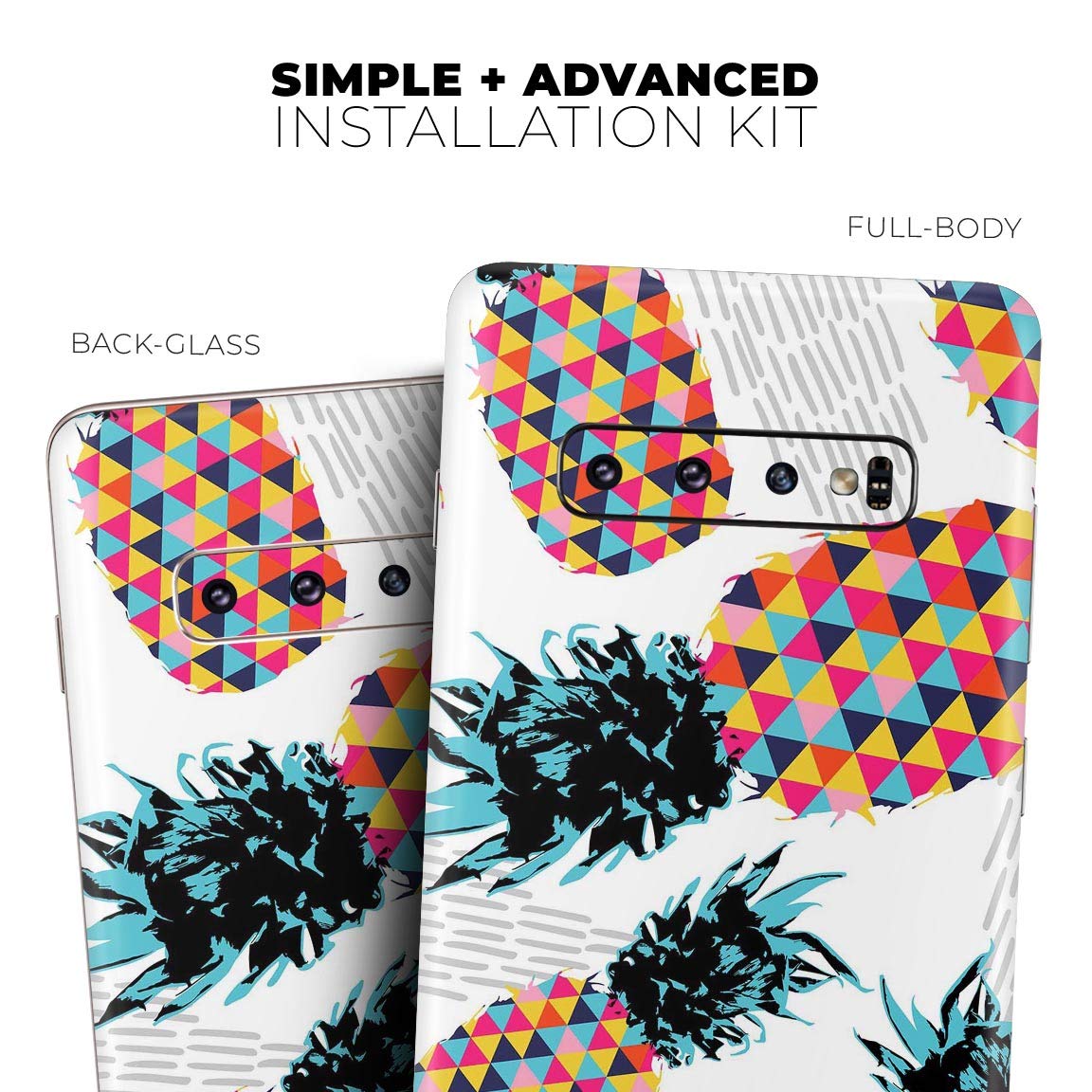 DesignSkinz Retro Summer Pineapple v3 Protective Vinyl Decal Wrap Skin Cover Compatible with The Samsung Galaxy S20 (Screen Trim & Back Glass Skin)