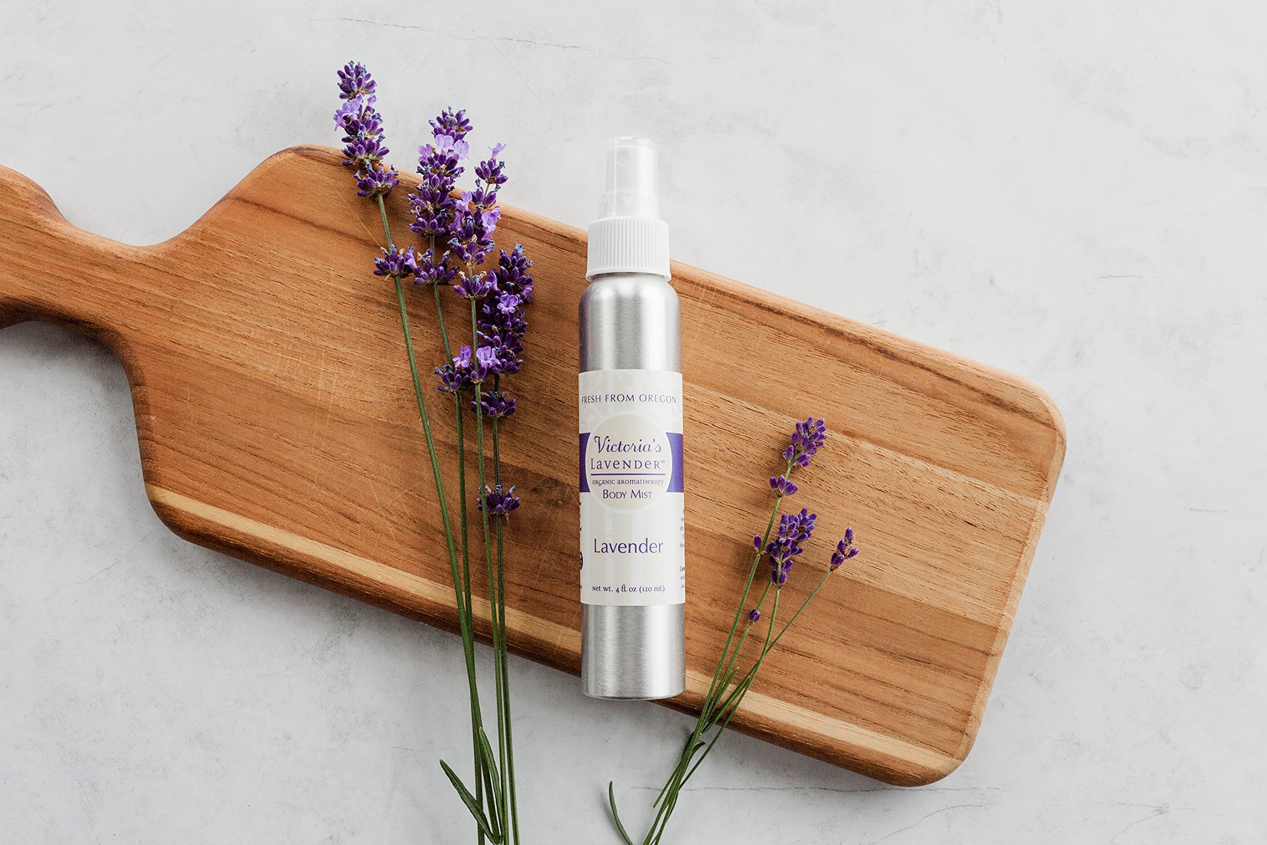 Victoria's Lavender Aromatherapy Body Mist Spray - After Sun Solar Recovery Spray with Aloe Vera plus Lavender Essential Oil - Hydrating, Moisturizing & Soothing Aloe Vera Spray, 4 oz (120 ml)