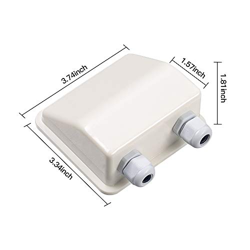 2 Pcs Solar Cable Entry Gland Waterproof Double Cable Entry Housing for All Cable Types 2mm² to 6mm² Solar Project on RV Camper Van Travel Trailer Boat Cabin (Drill-Free UV-Resistant White Plastic)