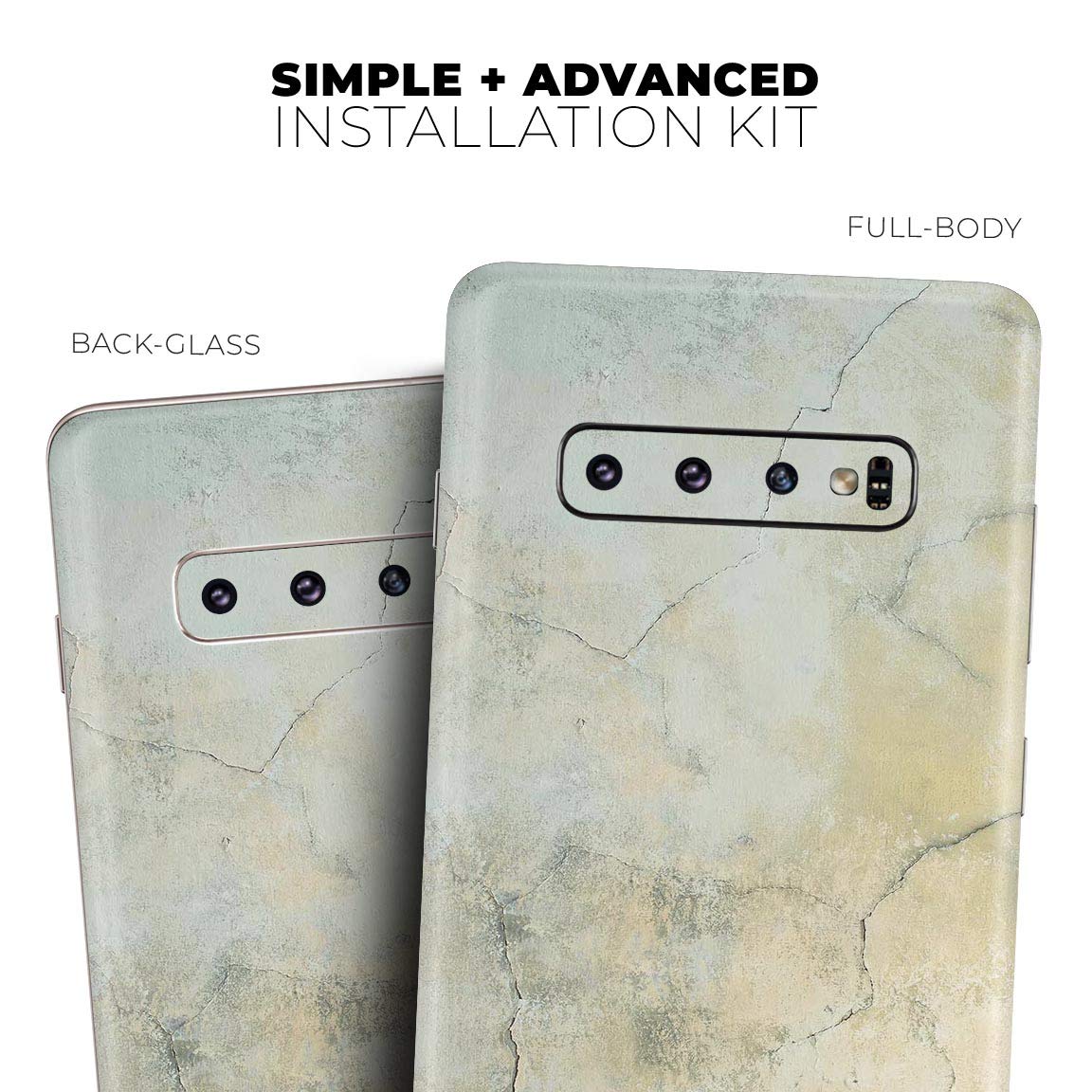 DesignSkinz Rustic Cracked Textured Surface V3 Protective Vinyl Decal Wrap Skin Cover Compatible with The Samsung Galaxy S20 (Screen Trim & Back Glass Skin)