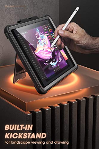 Mumba Ops Case for New iPad 9th/8th/7th Generation 2021/2020/2019, [Built-in Screen Protector] [Kickstand] [Pencil Holder], Full-Body and Drop-Proof Cover for iPad 10.2 inch, Cyberpunk Style