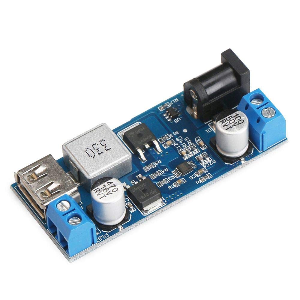 DAOKI 2Pcs 12v to 5v 5A Converter Step-Down Power Supply 24V / 12V to 5V 5A Voltage Regulator DC 9V-36V Step-Down to DC 5V-5.3V 3.5-6A Volt Transformer