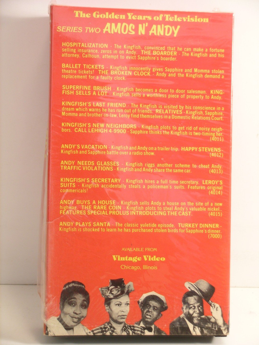 Amos n' Andy TV Show---"Kingfish In Trouble & Sapphire's Phoney Romance"----VHS Video