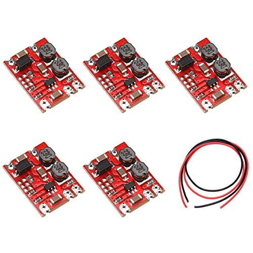 DAOKI 5Pcs 3.3V Buck Boost Power Module S09 Automatic Boost Buck Converter Module Step Up and Down Board Input 3V-15V Output 3.3V/5V/4.2V/9V/12V Electronic DIY PCB